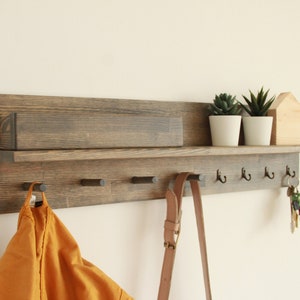 Coat Rack With Shelf, Entryway Organizer, Key Holder for Wall - Etsy