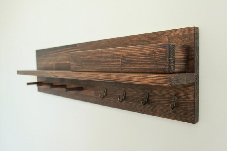 Coat Rack With Shelf, Entryway Organizer, Key Holder for Wall - Etsy