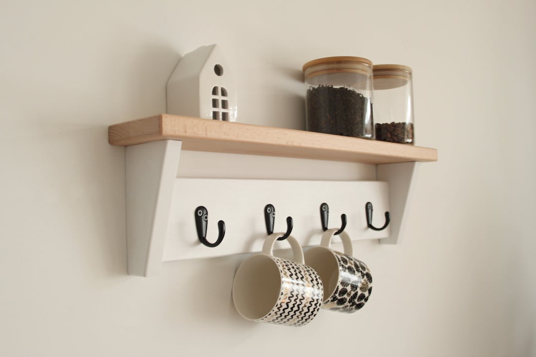 Kitchen Shelf With Hooks, Kitchen Organization and Storage - Etsy