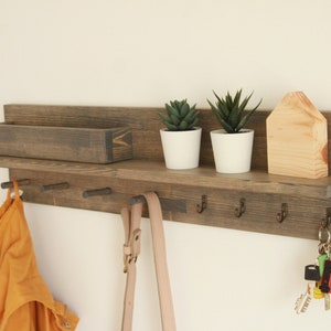 Entryway organizer with shelf key holder for wall | Etsy