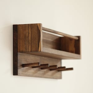 Small Book Shelf With Peg Rail, Kids Bookshelf and Coat Rack - Etsy