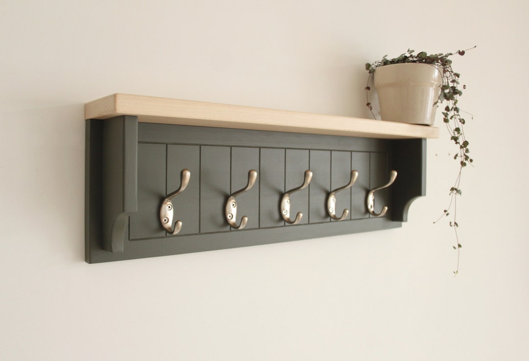 Green Gray Towel Rack, Hat Rack, Farmhouse Coat Rack - Etsy