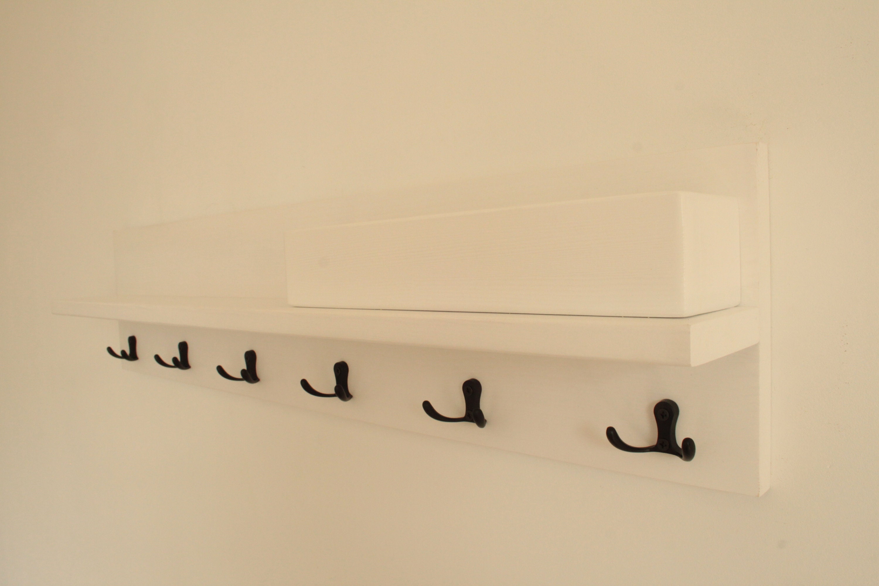 Wall Mount Coat Rack with Shelf Entryway organization | Etsy