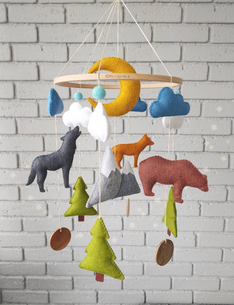 Wolf Fox and Bear Mobile Forest Animals Mobile Woodland | Etsy