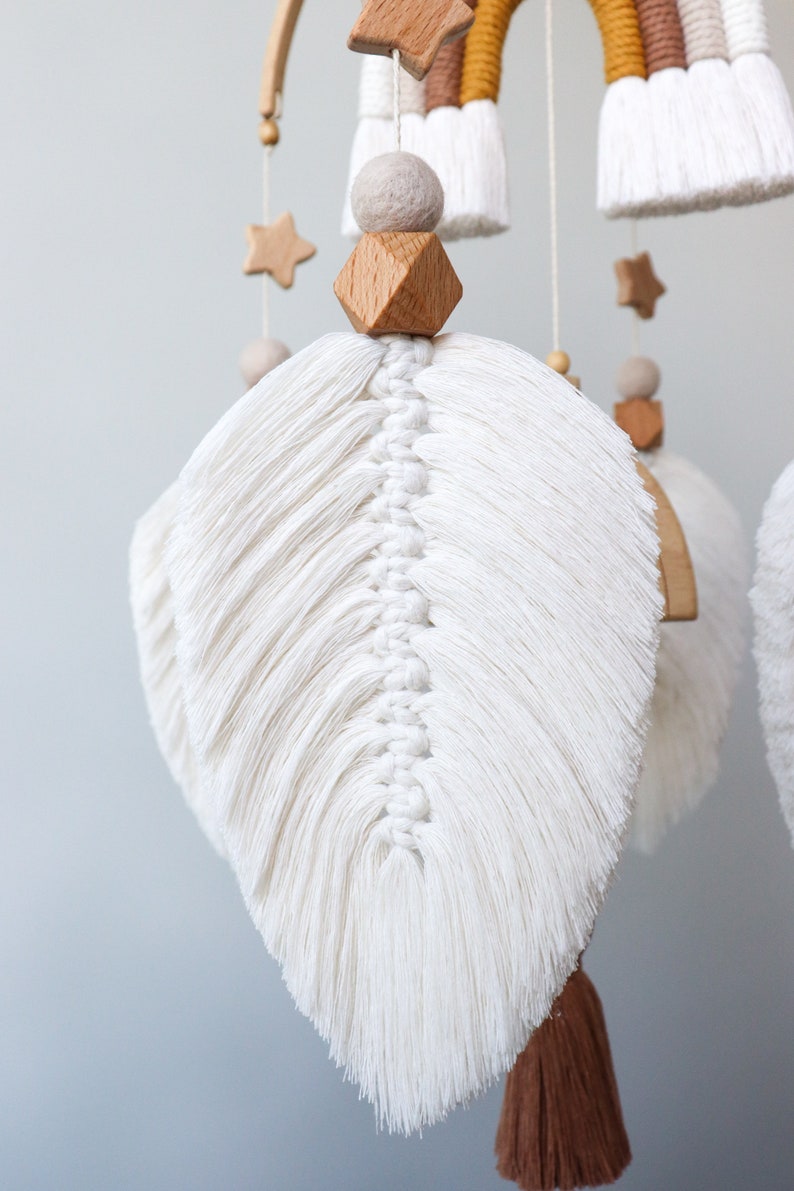 Macrame Baby Mobile Boho Nursery Decor Rainbow Mobile for - Etsy