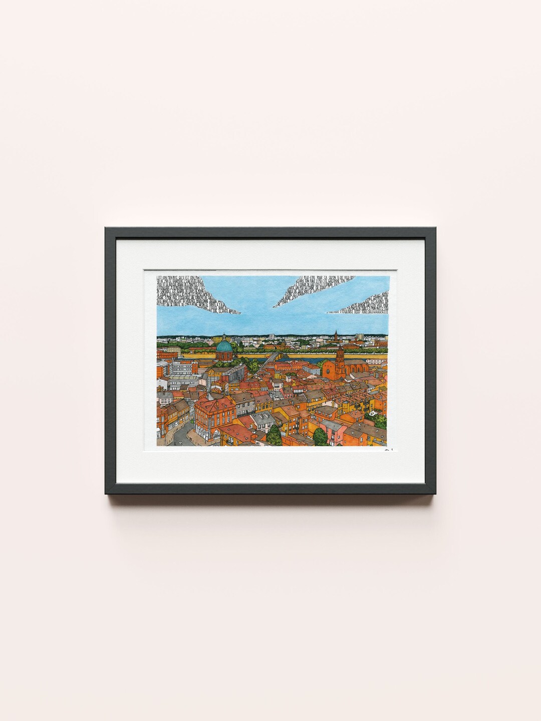 Poster Illustration Toulouse Colors or Black and White Ink and ...