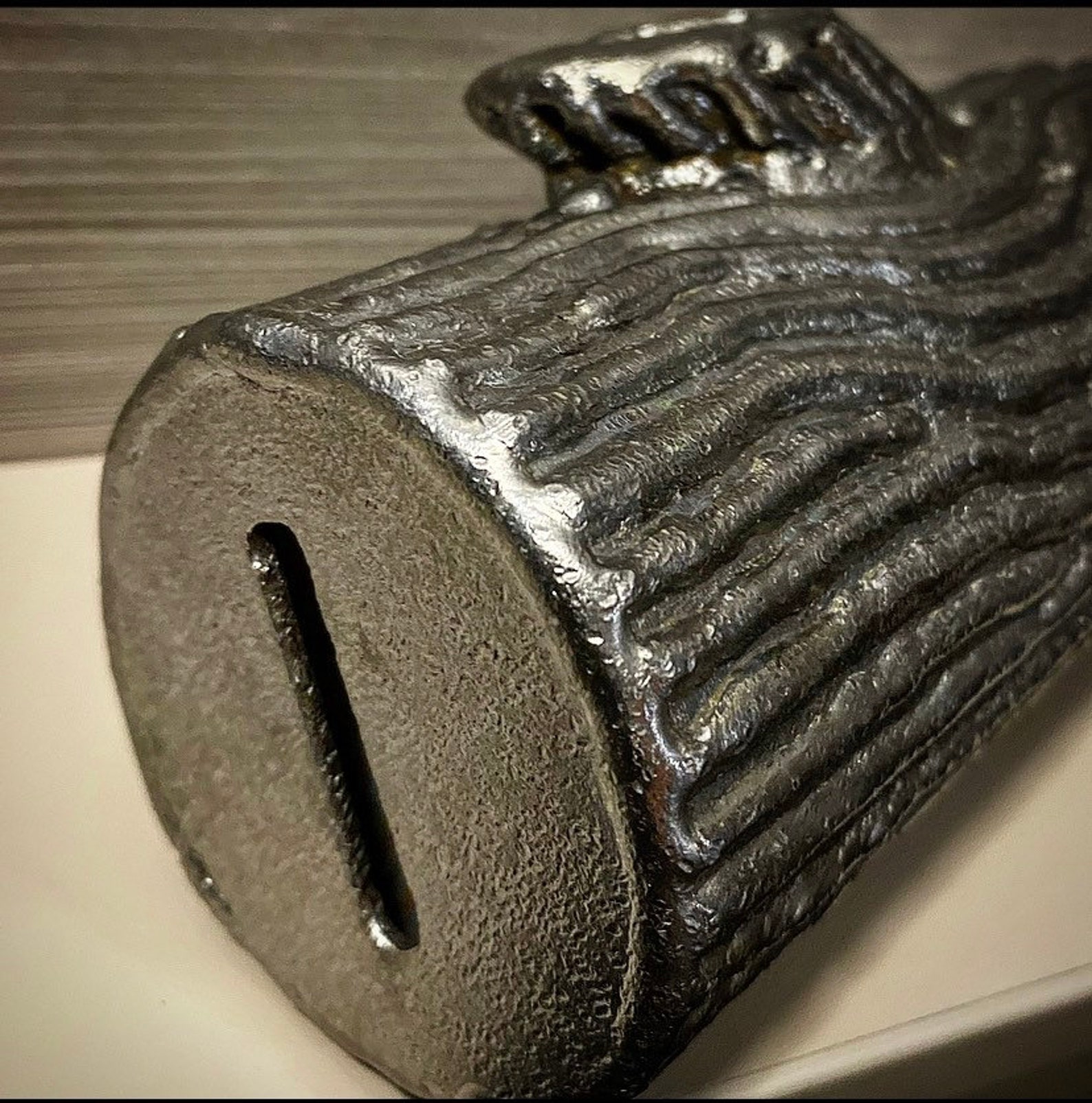 Welded Steel Metal Log Piggy Bank - Etsy