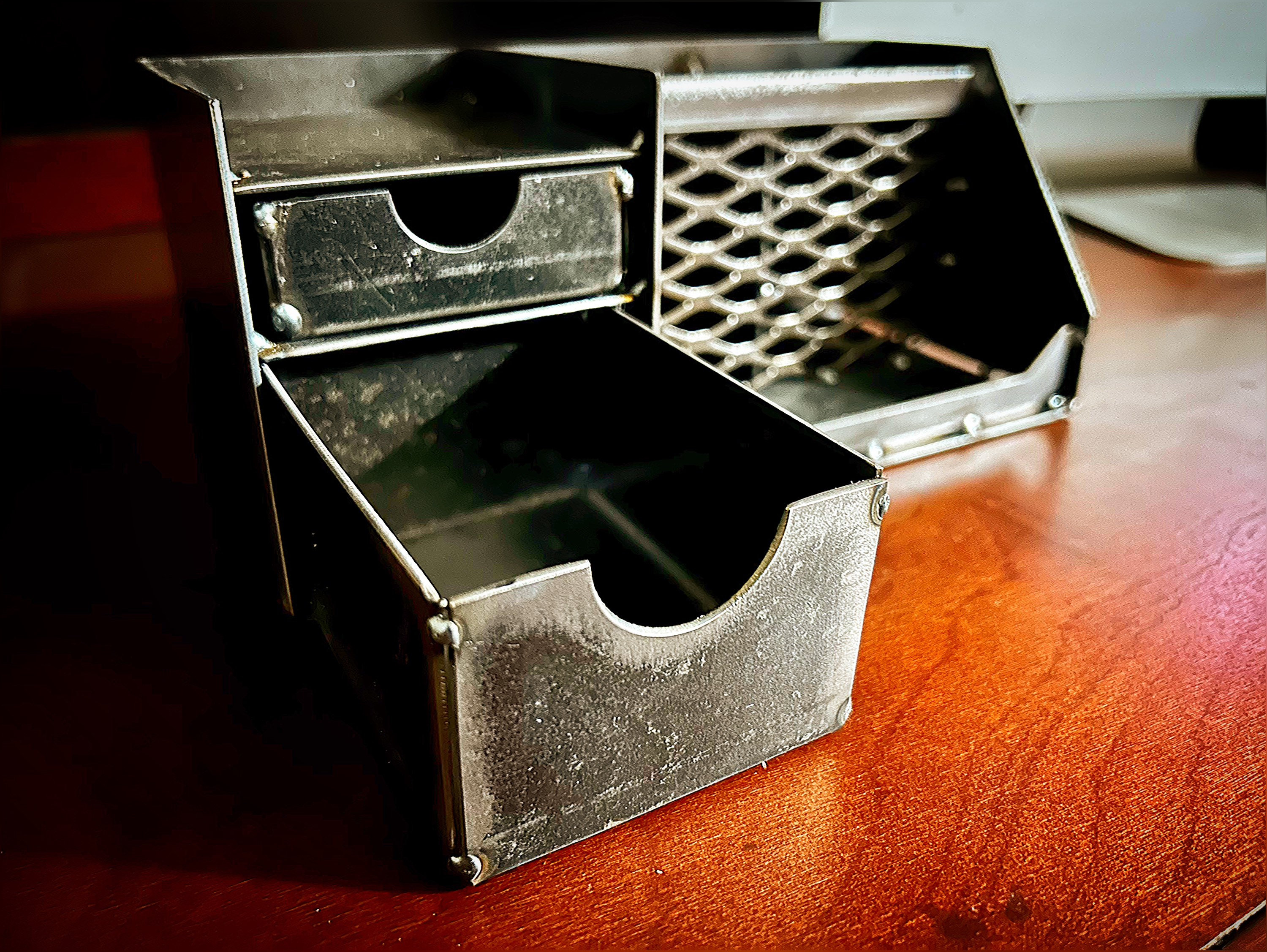 Industrial Steel Desk Organizer 2 Drawer Office Caddy - Etsy