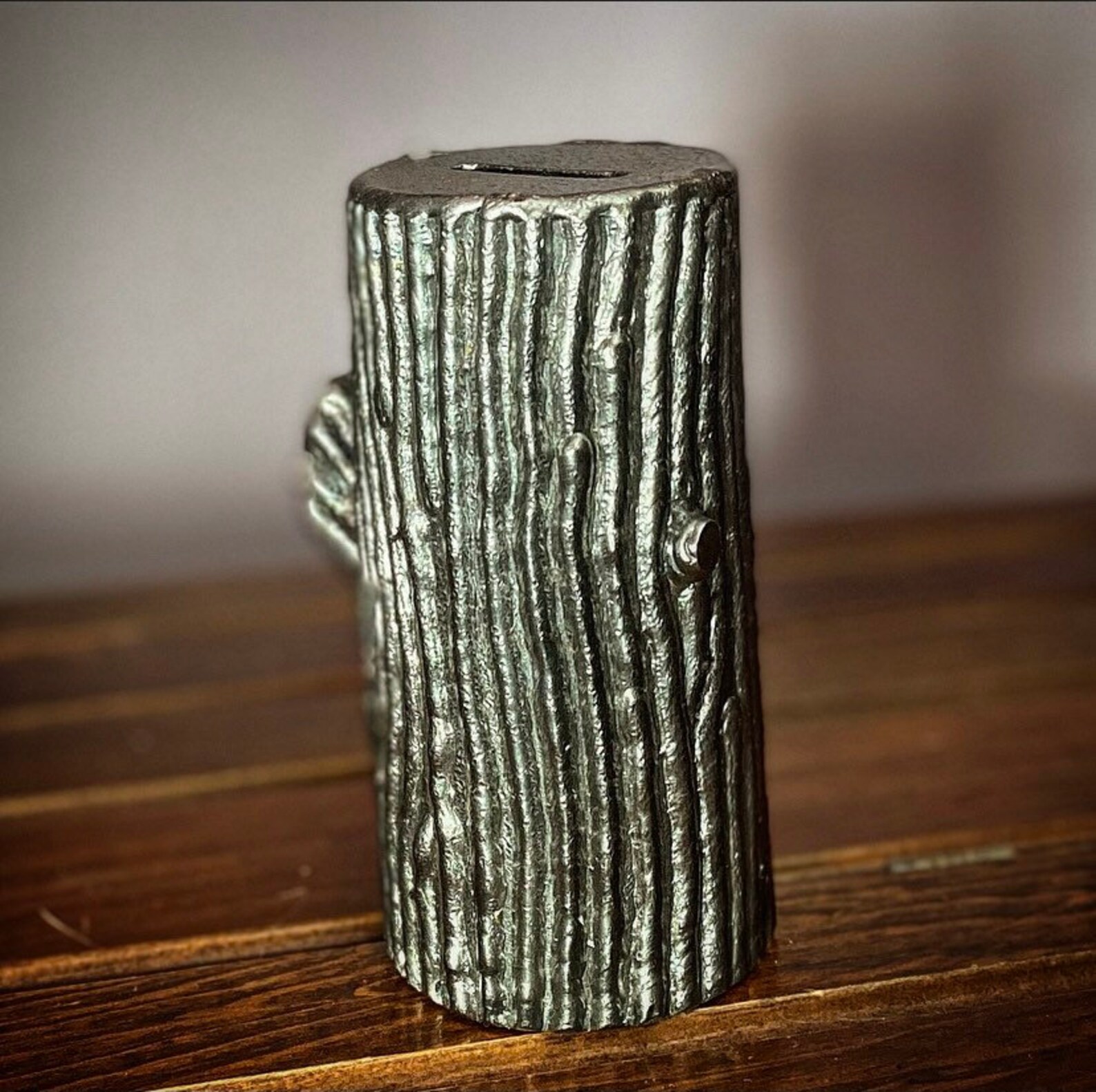 Welded Steel Metal Log Piggy Bank - Etsy