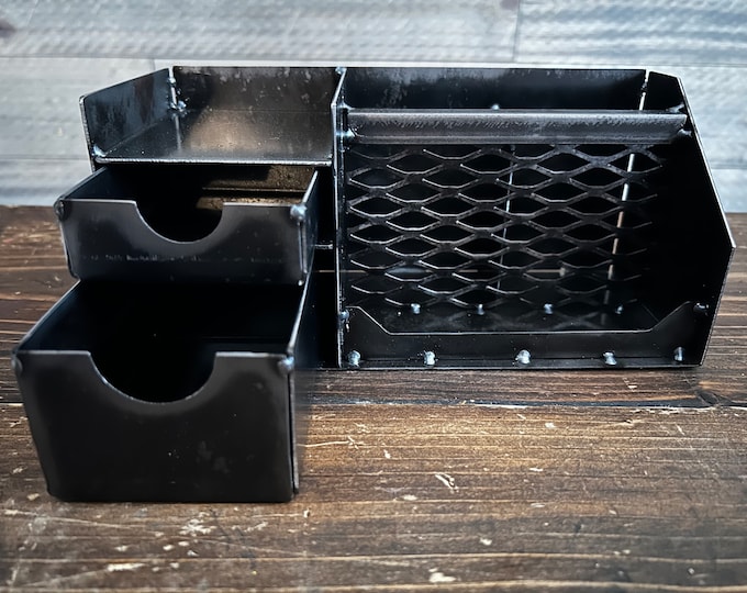 Industrial Steel Desk Organizer - 2 Drawer Office Caddy - Etsy