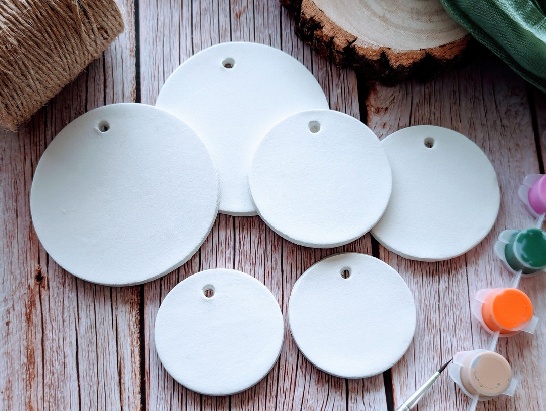 Clay Blanks. Plain Circle Tags for Arts and Craft. Set of 10. Paint ...