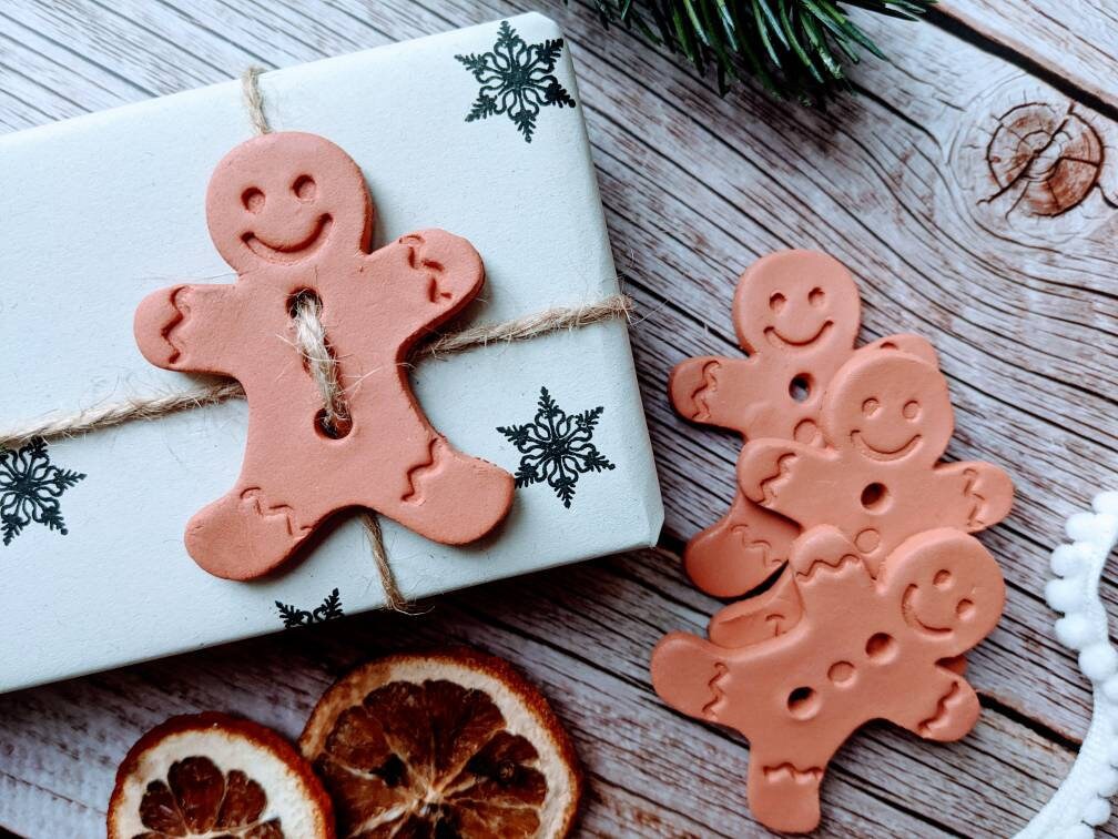 Gingerbread Man Gift Wrap Buttons. Clay Present Tags. Add to Christmas ...