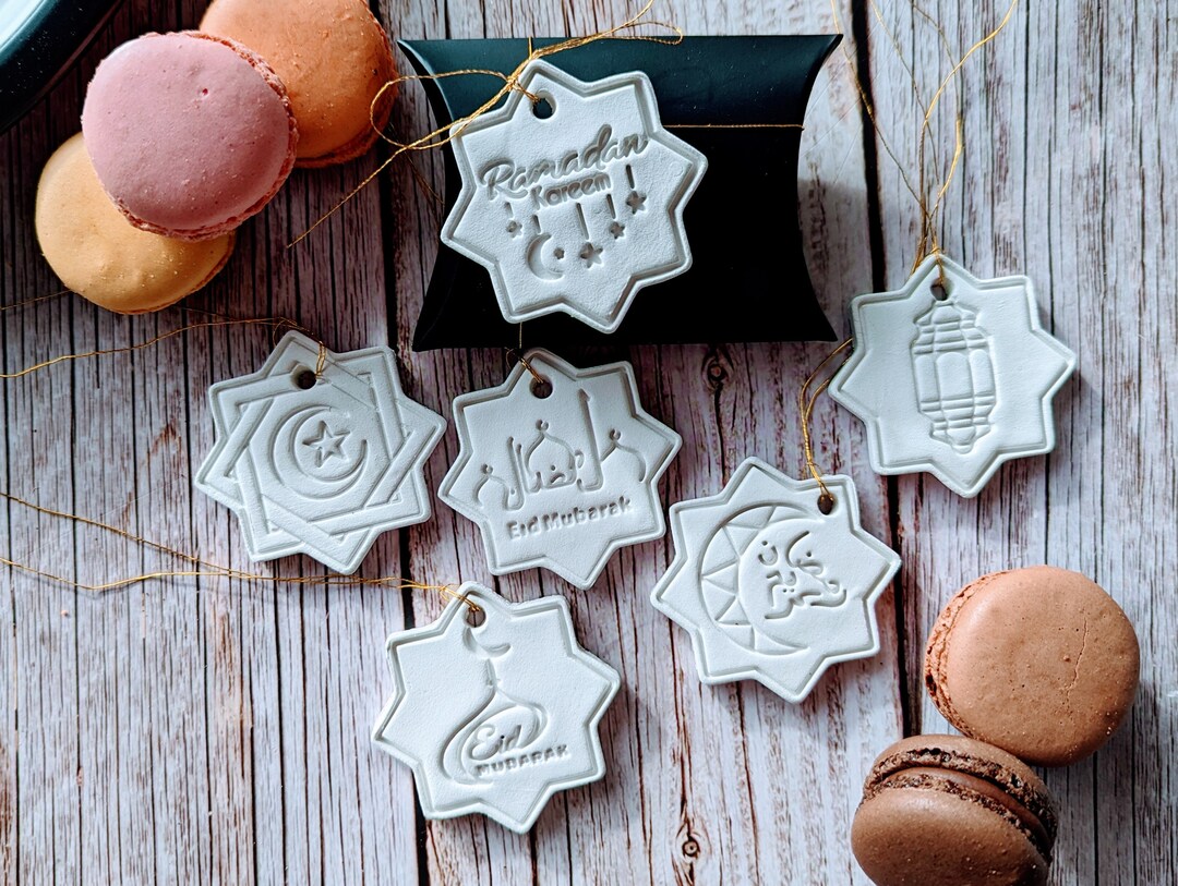 Eid Mubarak Clay Gift Tags. Ramadan Star Decorations. Clay Stars. 6pk ...