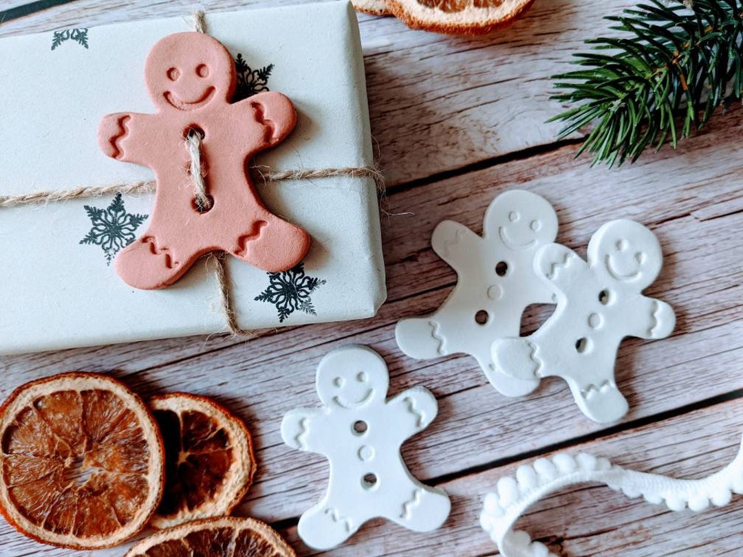 Gingerbread Man Gift Wrap Buttons. Clay Present Tags. Add to Christmas ...