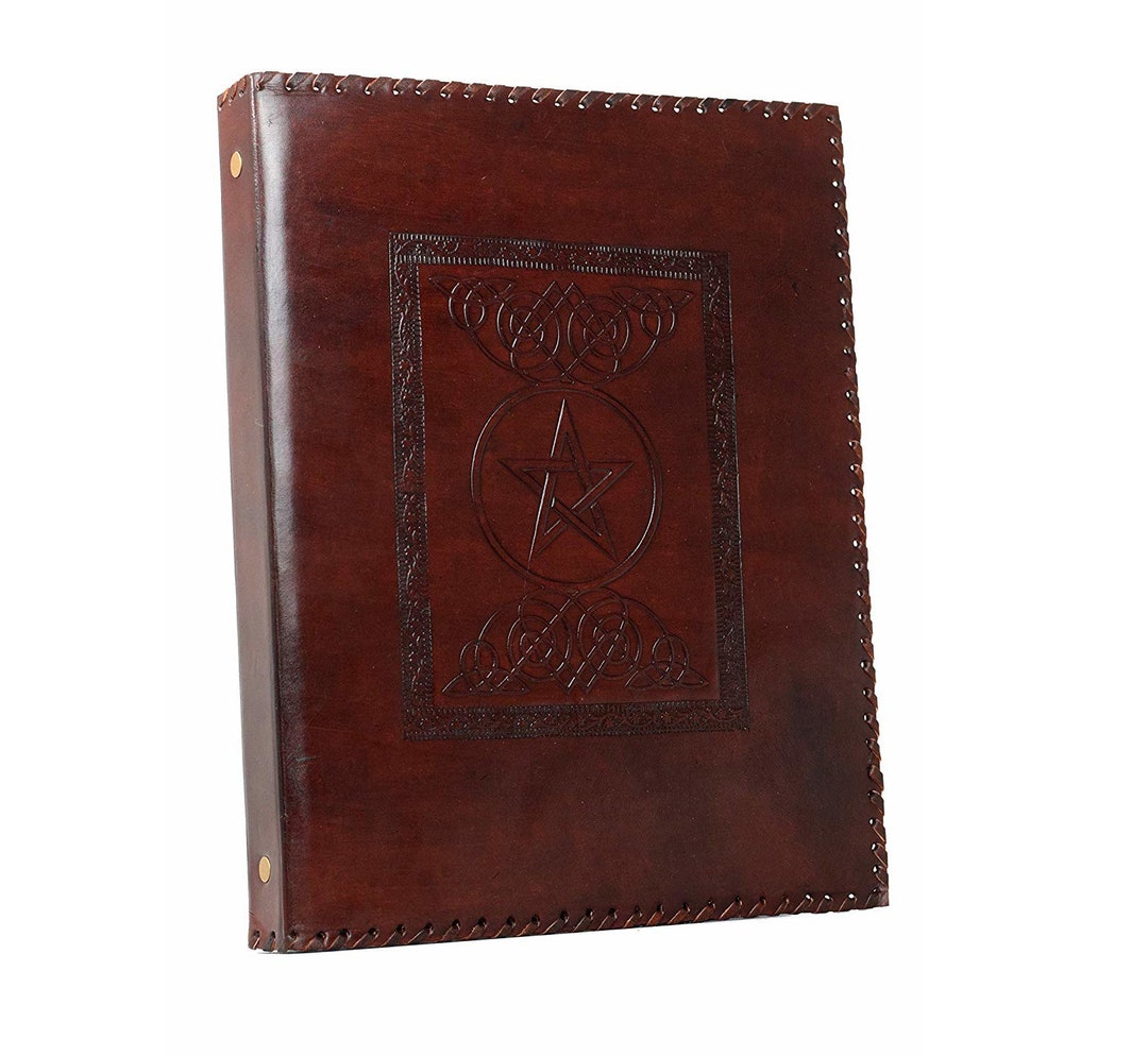 Pentagramm Star * 4 Ring Binder File Folder DIN A4 Genuine Leather ...