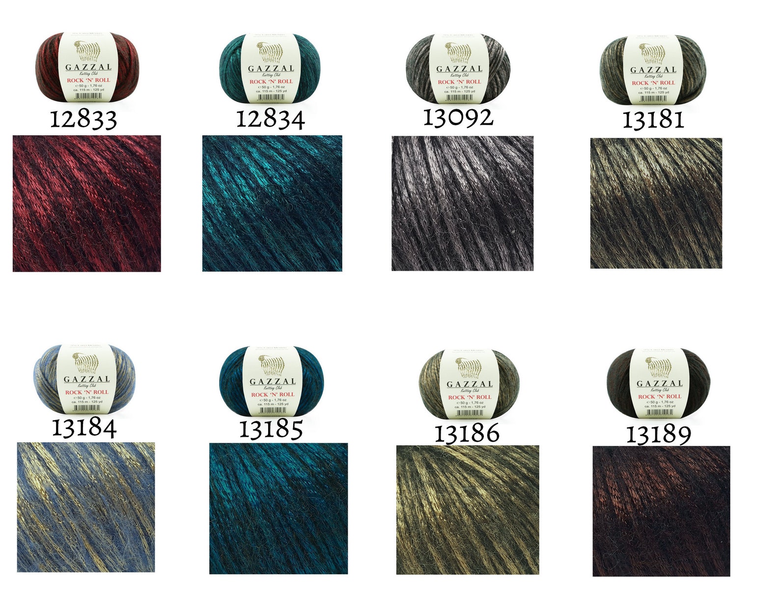 Gazzal Rock N Roll Yarn Gazzal Rock N Roll Wool Yarn Shiny | Etsy