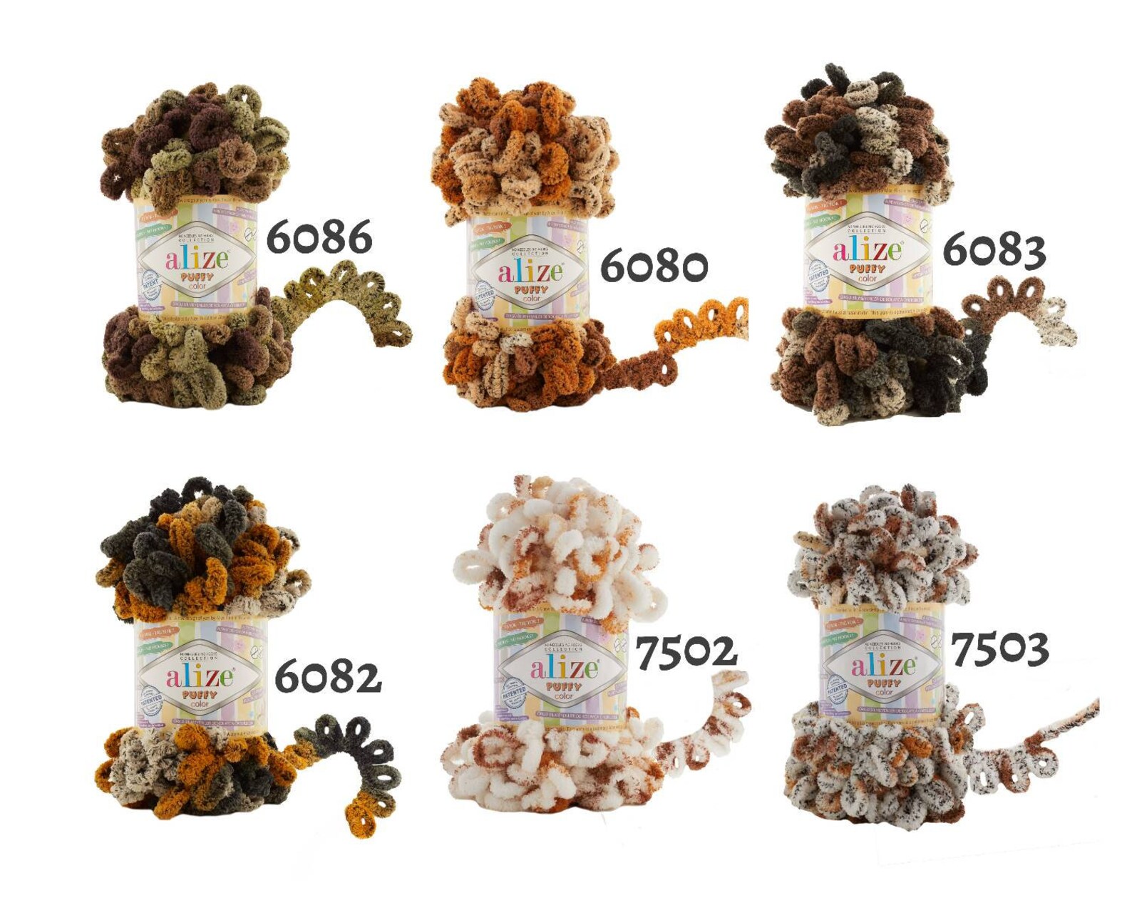 Alize Puffy Color Yarn Loop Yarn No Needle No Hook Yarn - Etsy