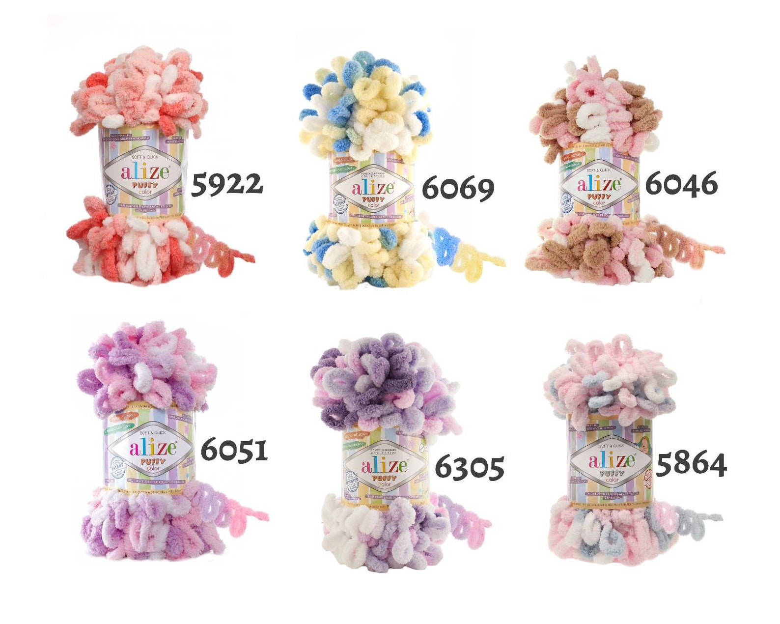 Alize Puffy Color Yarn Loop Yarn No Needle No Hook Yarn | Etsy