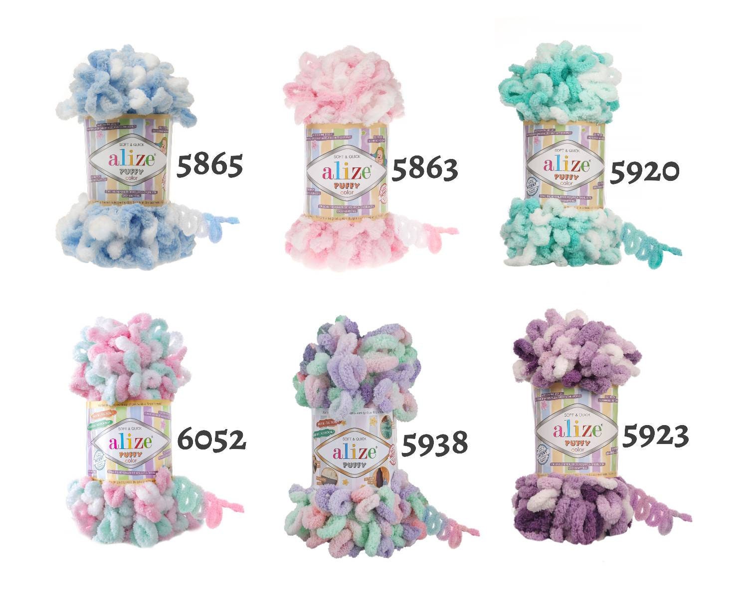 Alize Puffy Color Yarn Loop Yarn No Needle No Hook Yarn | Etsy