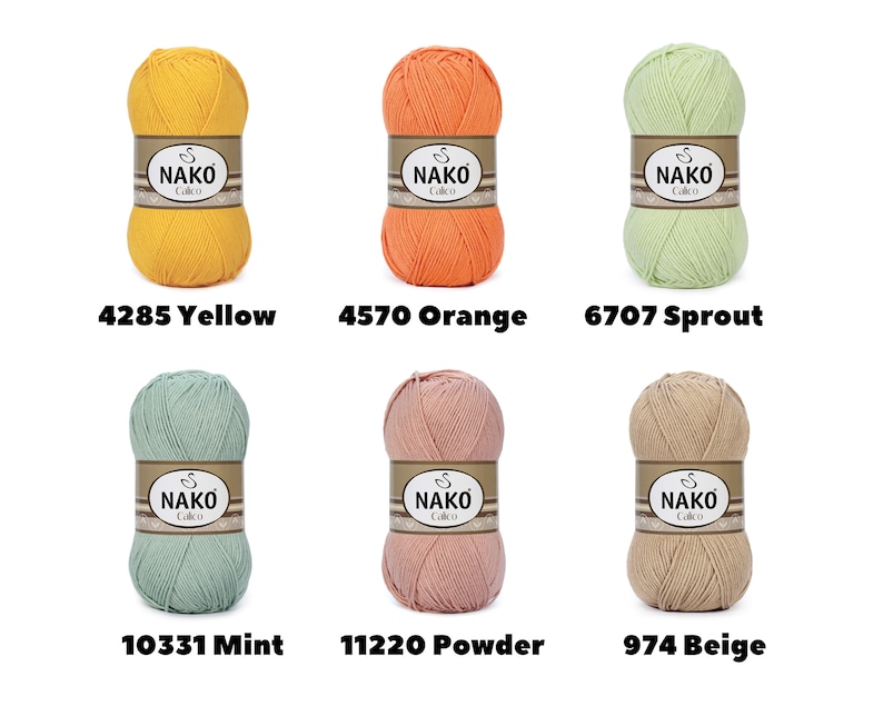 Nako Calico Nako Calico Yarn Cotton Yarn Amigurumi Yarn | Etsy