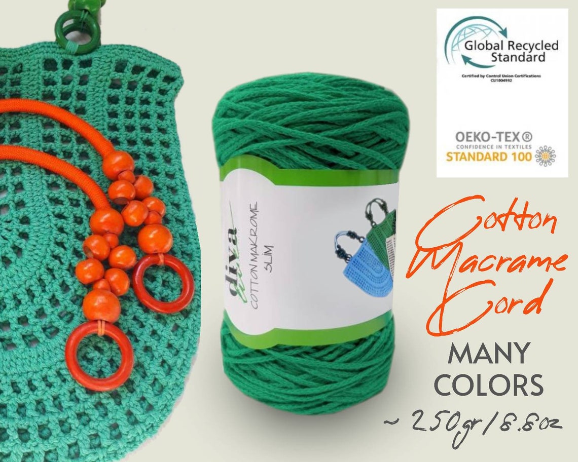 3mm Macrame Cord Slim Diva Cotton Macrame 100% Cotton Cord | Etsy