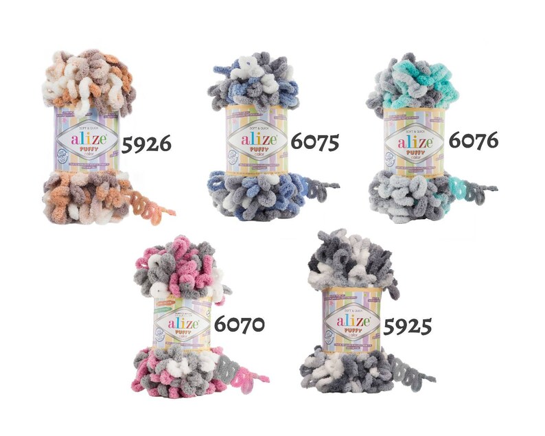 Alize Puffy Color Yarn Loop Yarn No Needle No Hook Yarn | Etsy