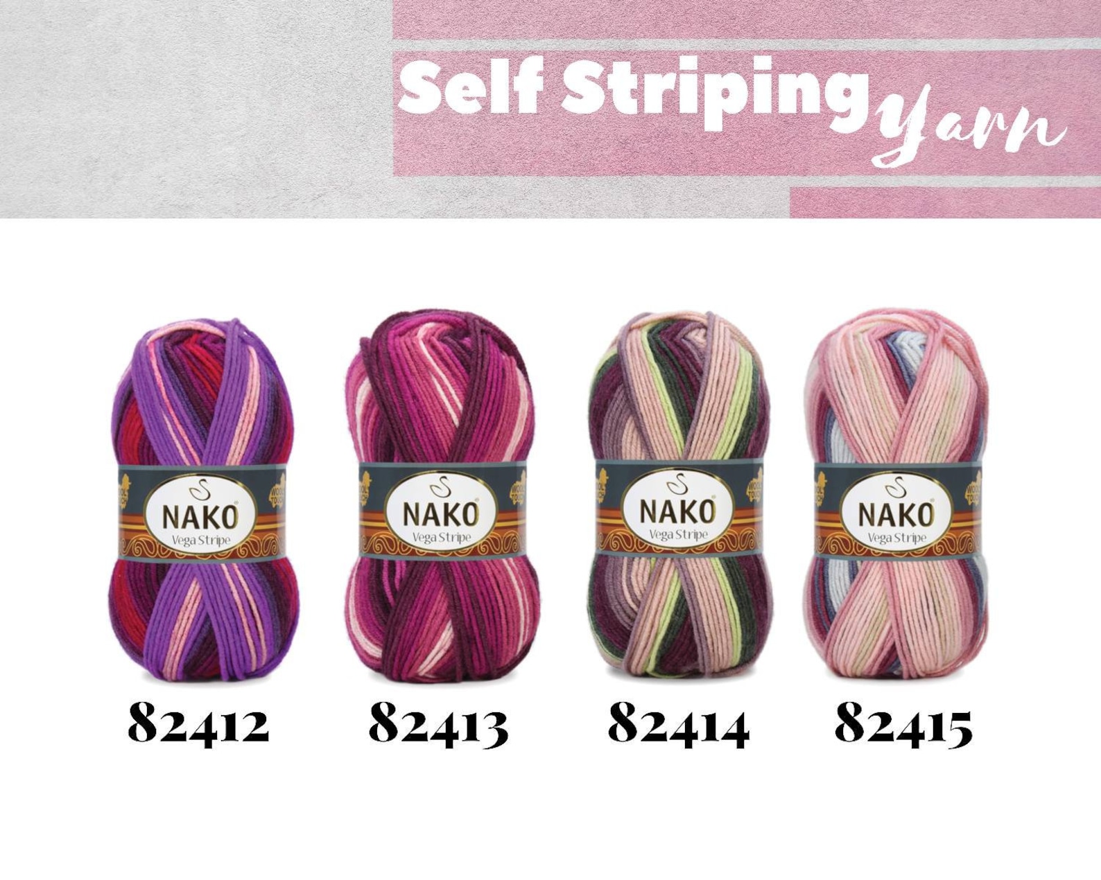 Self Striping Yarn, Nako Yarn, Self Striping Sock Yarn, Nako Vega ...