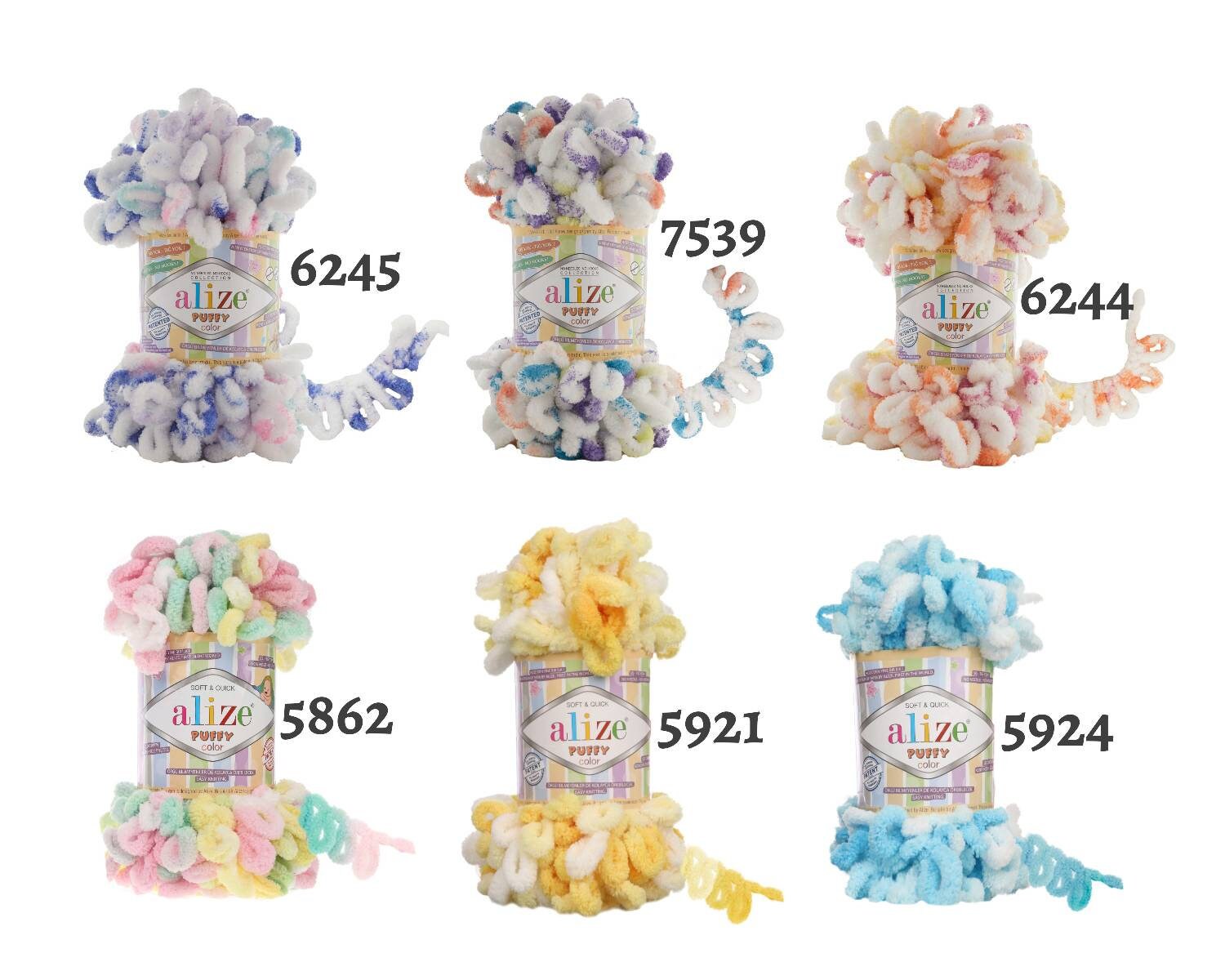 Alize Puffy Color Yarn Loop Yarn No Needle No Hook Yarn | Etsy