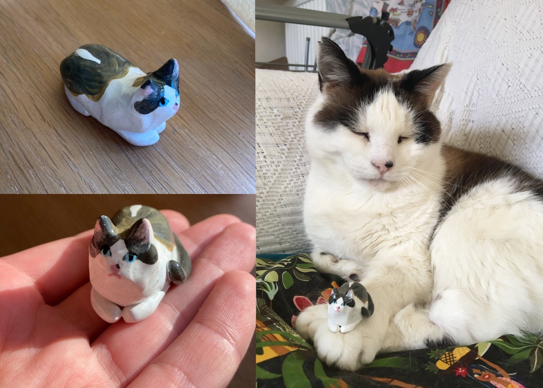 Miniature Custom Cat Figurine - Personalised Tiny Pet Sculpture - Pet ...