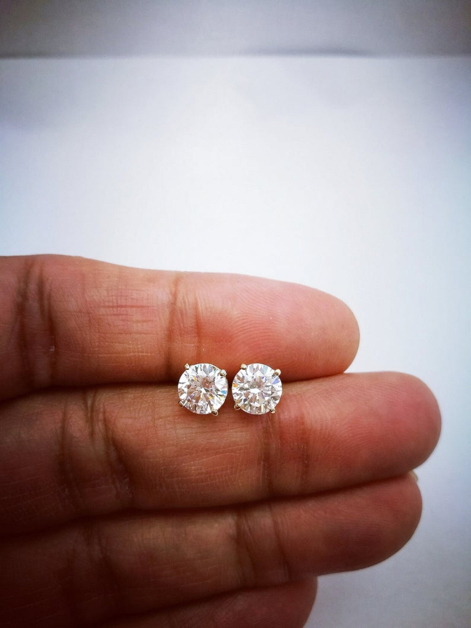 2 Ct Stud Earrings Womens Solitaire CZ Diamond Earrings 14K Etsy 2 Ct Stud Earrings Womens Solitaire CZ Diamond Earrings 14K Etsy
