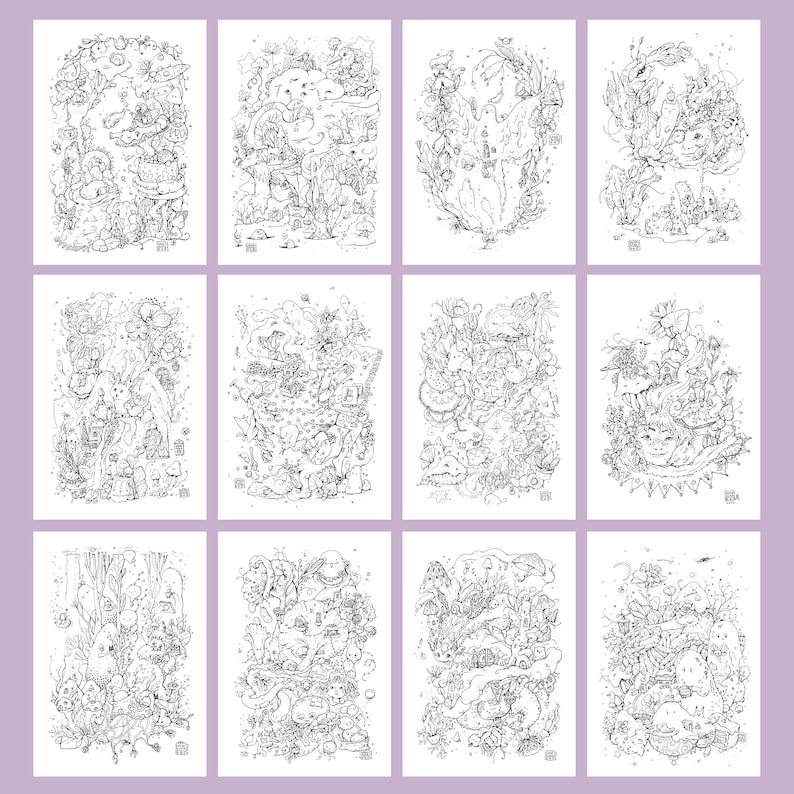Printable Coloring Book: "all Year Round" Illustrations (PDF Download ...