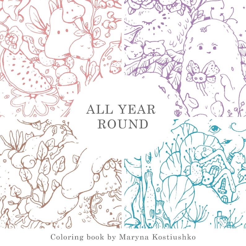 Printable Coloring Book all Year Round Coloring Book Pages for Adults ...