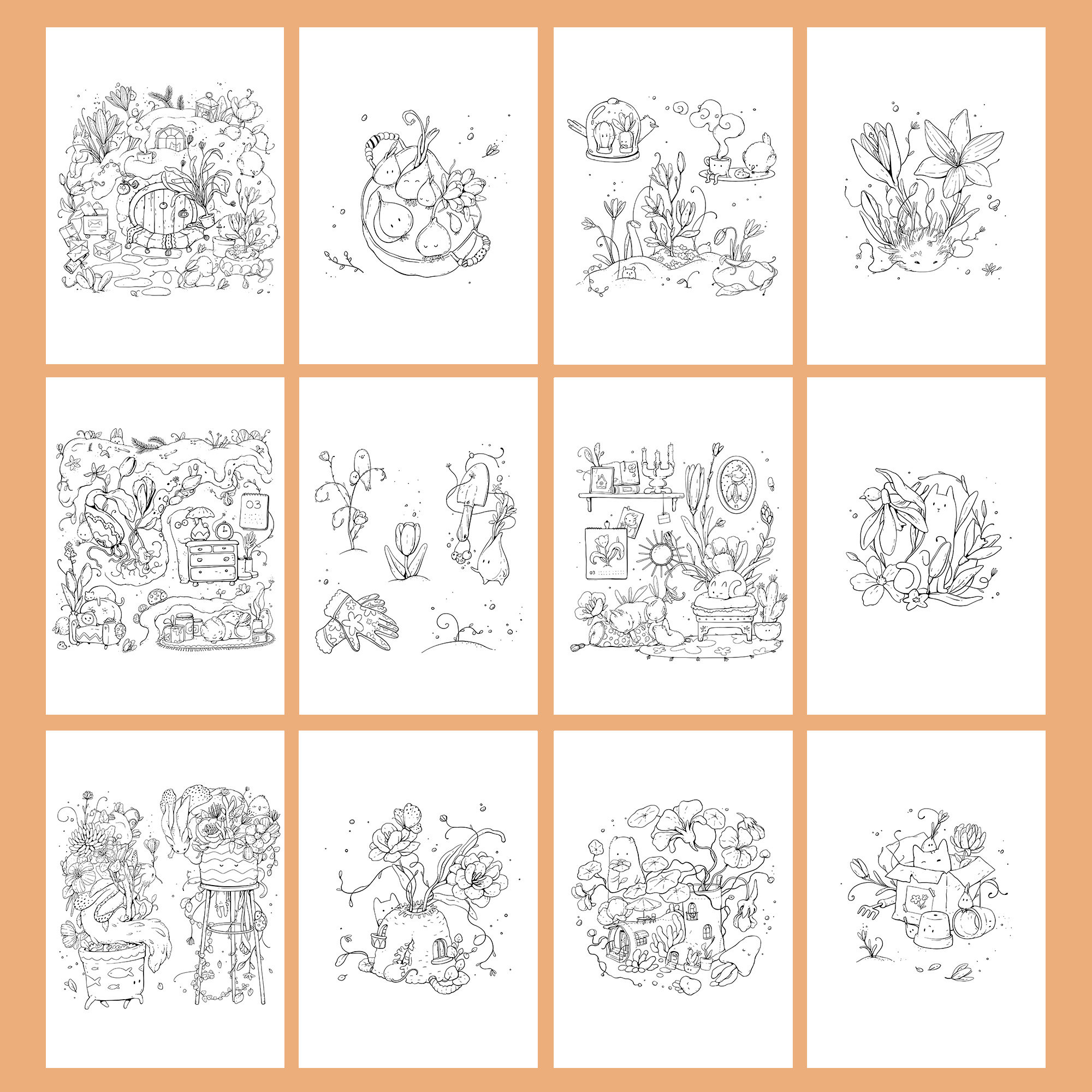 Printable Coloring Book spring Coloring Book Pages for Adults and Kids ...