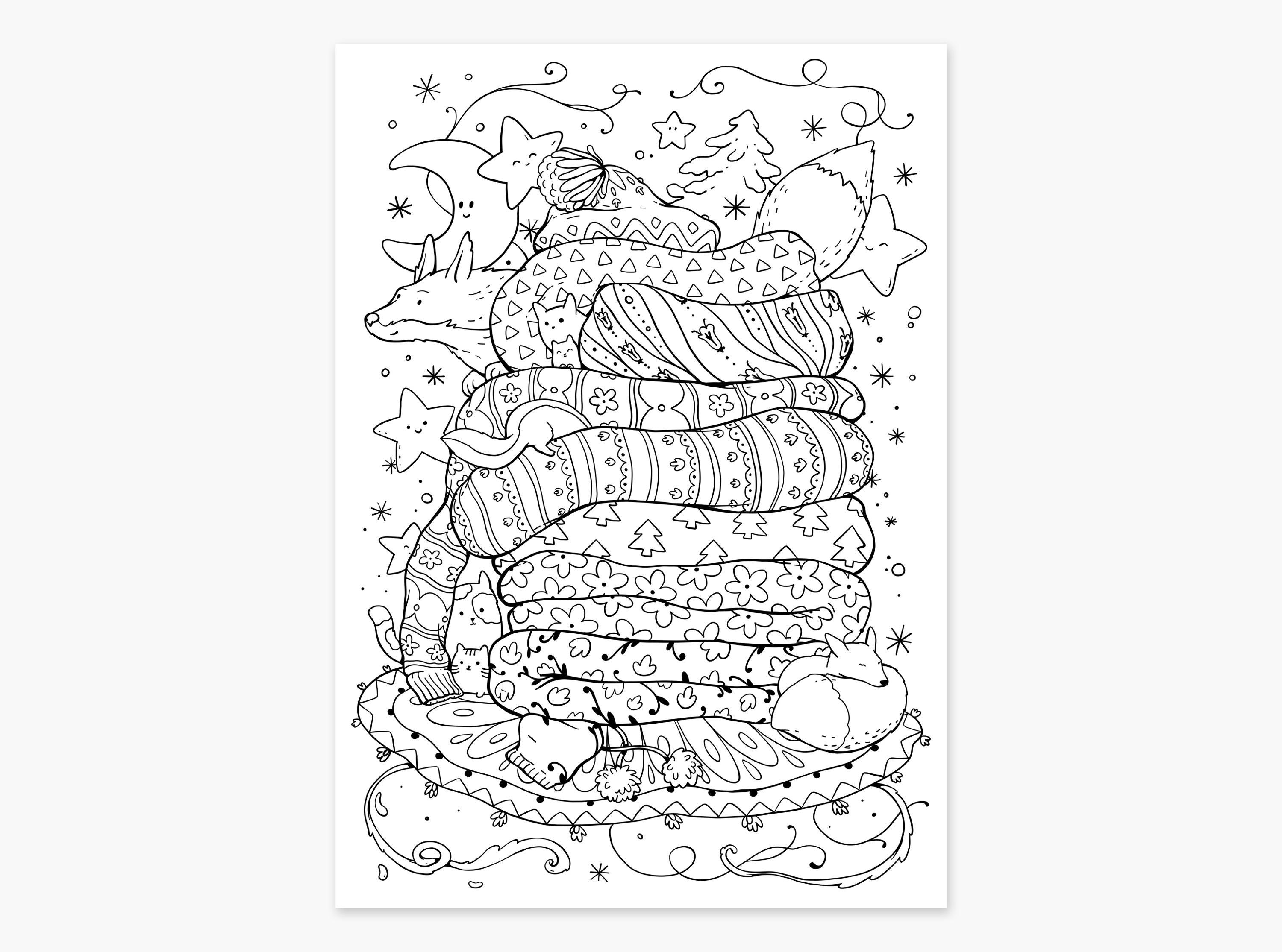 Printable Adult Coloring Page "winter Patterns" Coloring for Adults - Etsy