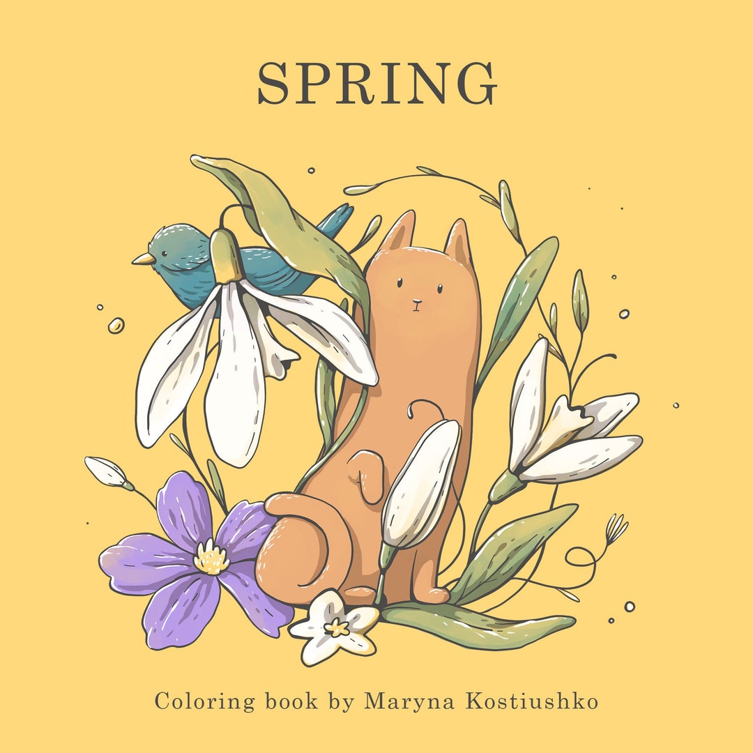 Printable Coloring Book "spring" Coloring Book Pages for Adults and ...