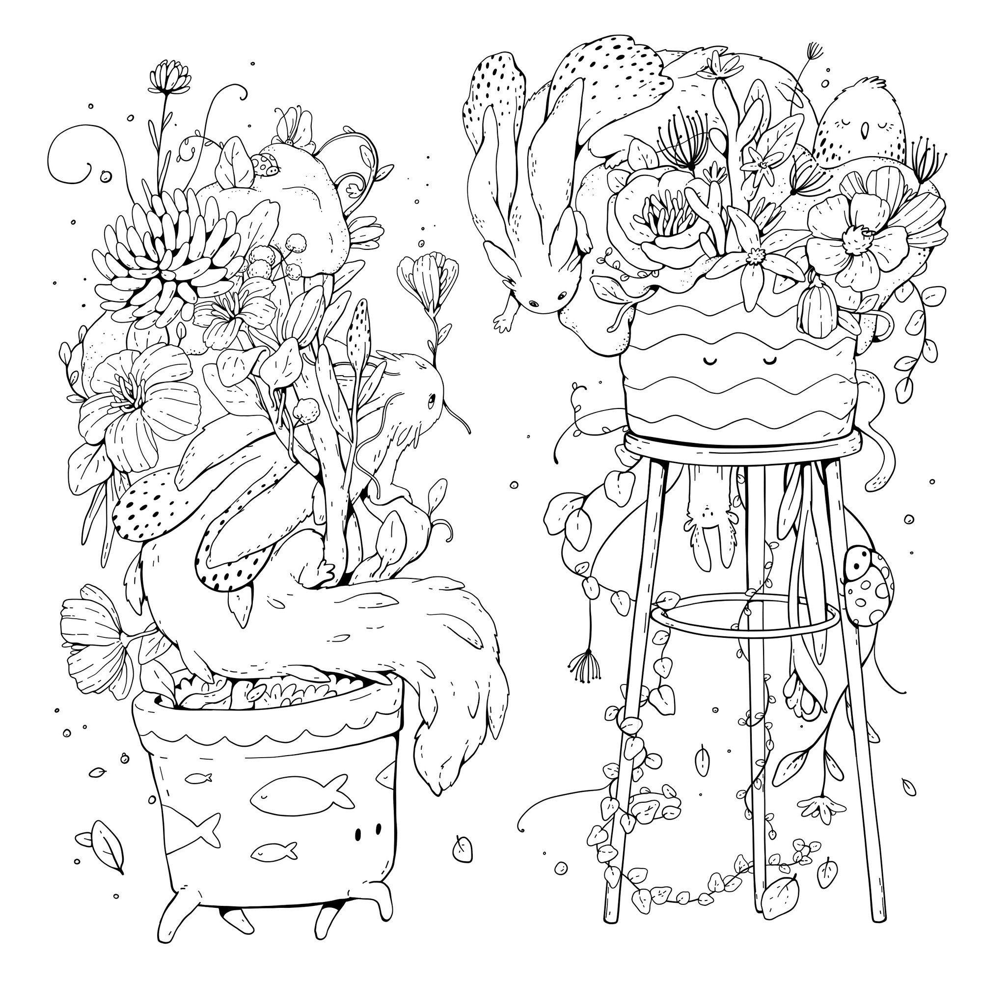 Printable Coloring Book spring Coloring Book Pages for Adults and Kids ...