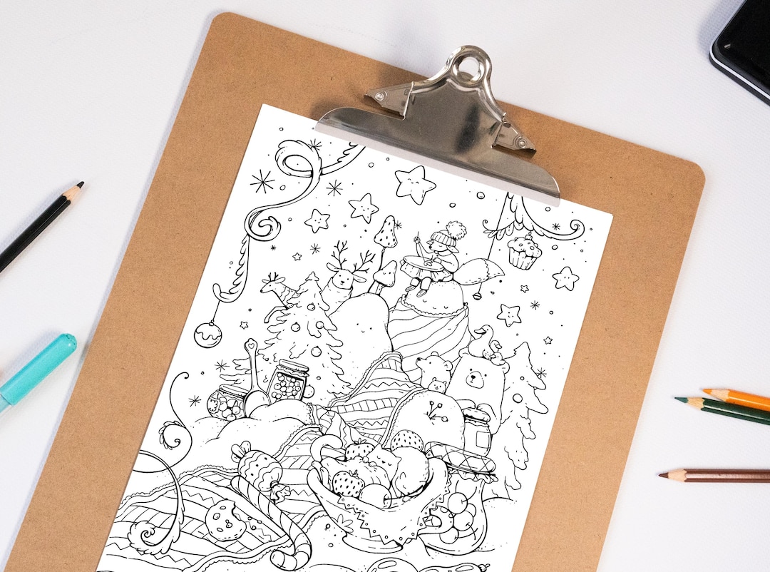 Printable Adult Coloring Page "cozy Winter" Coloring for Adults - Etsy
