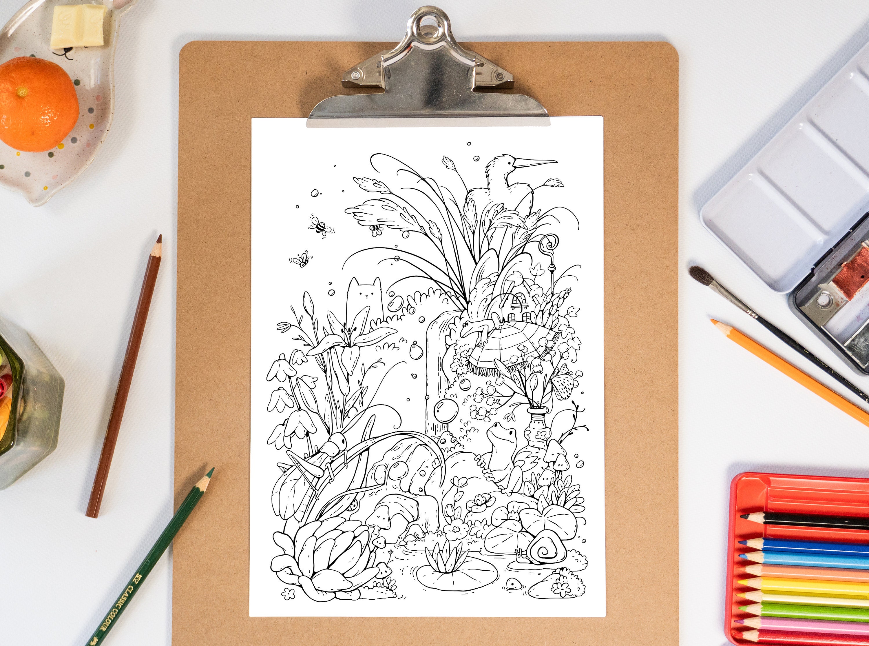 Adult Coloring Printable Page "summer Garden" Coloring Book Page for ...