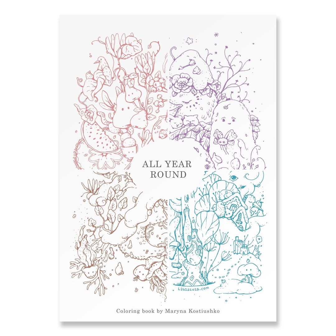 Printable Coloring Book: "all Year Round" Illustrations (PDF Download ...