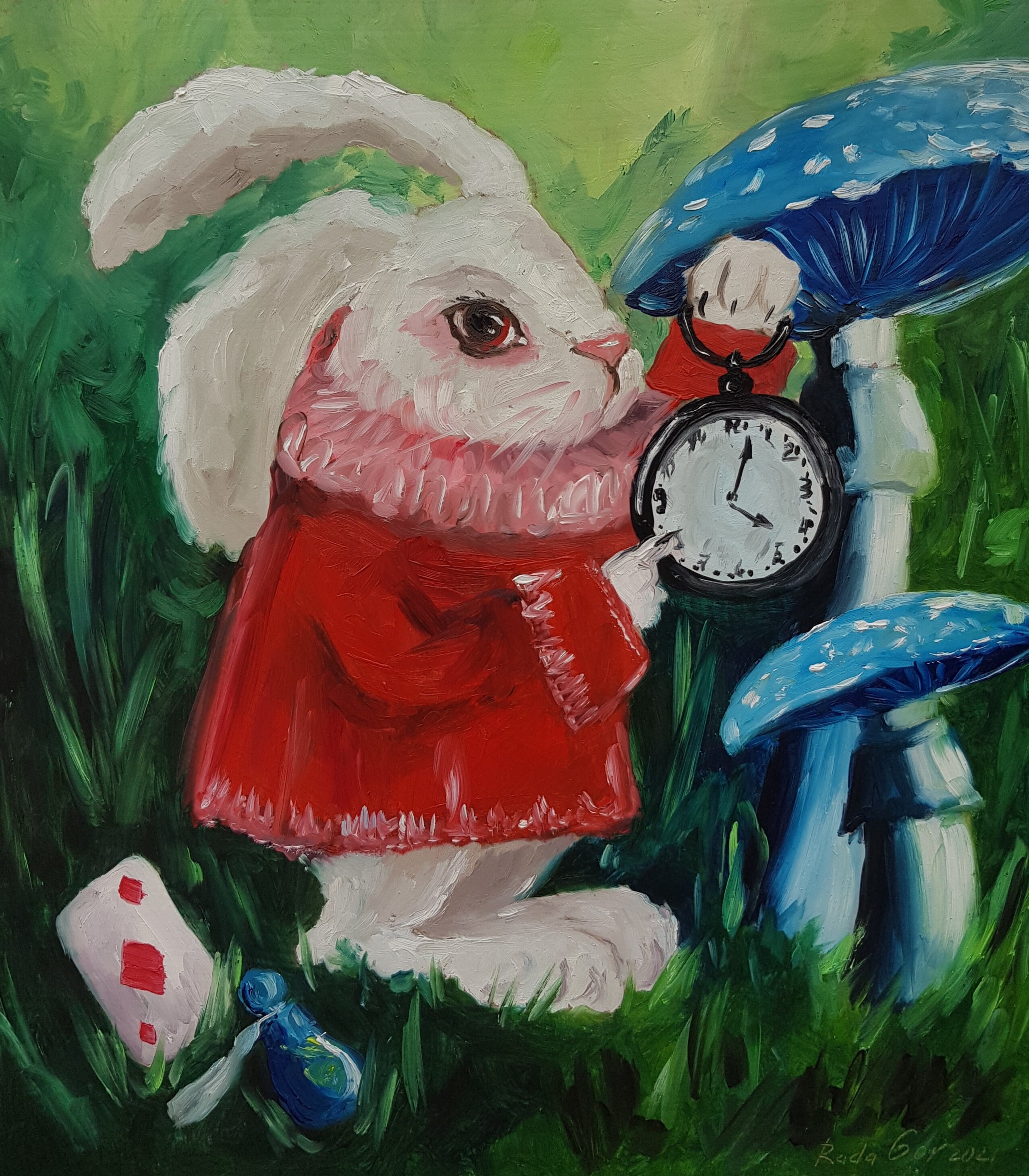 Rabbit From Alice March Rabbit Hatter Wall Art Alice Painting - Etsy UK