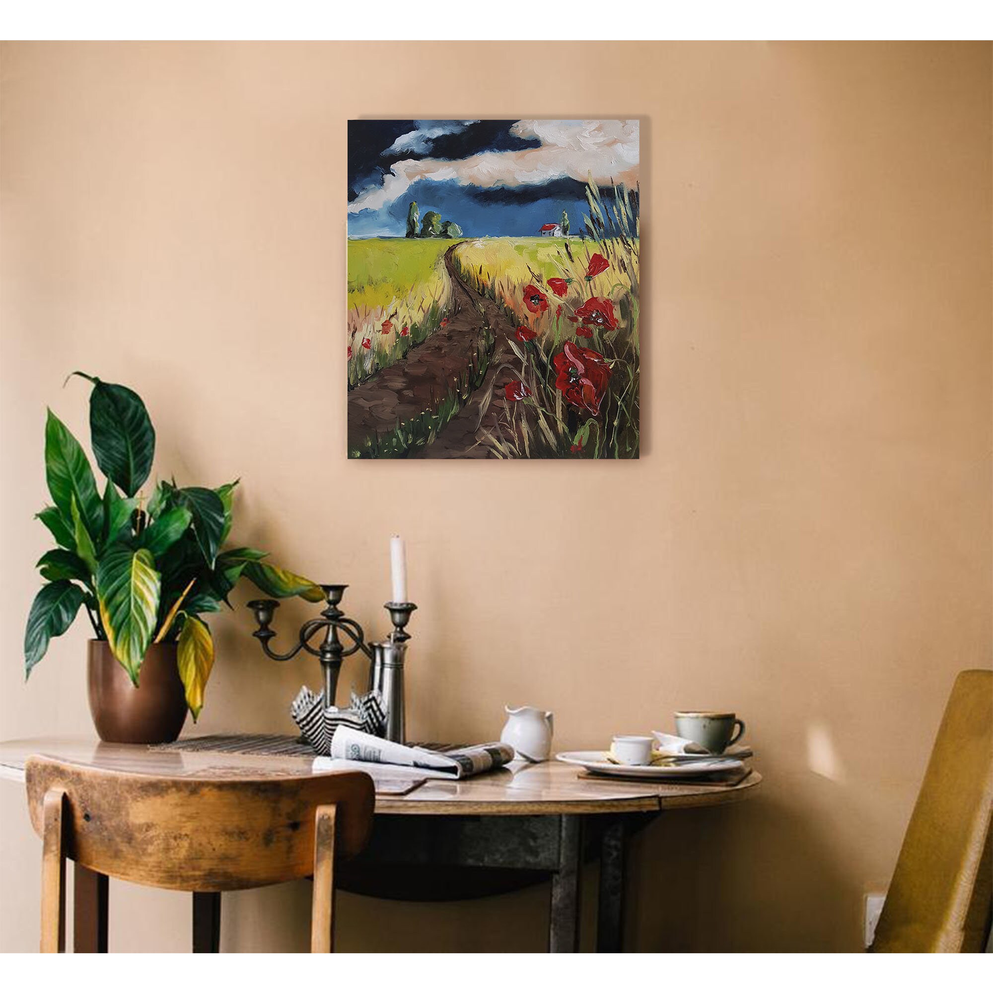 Tuscany Painting Original Artwork Tuscan Landscape Yellow | Etsy