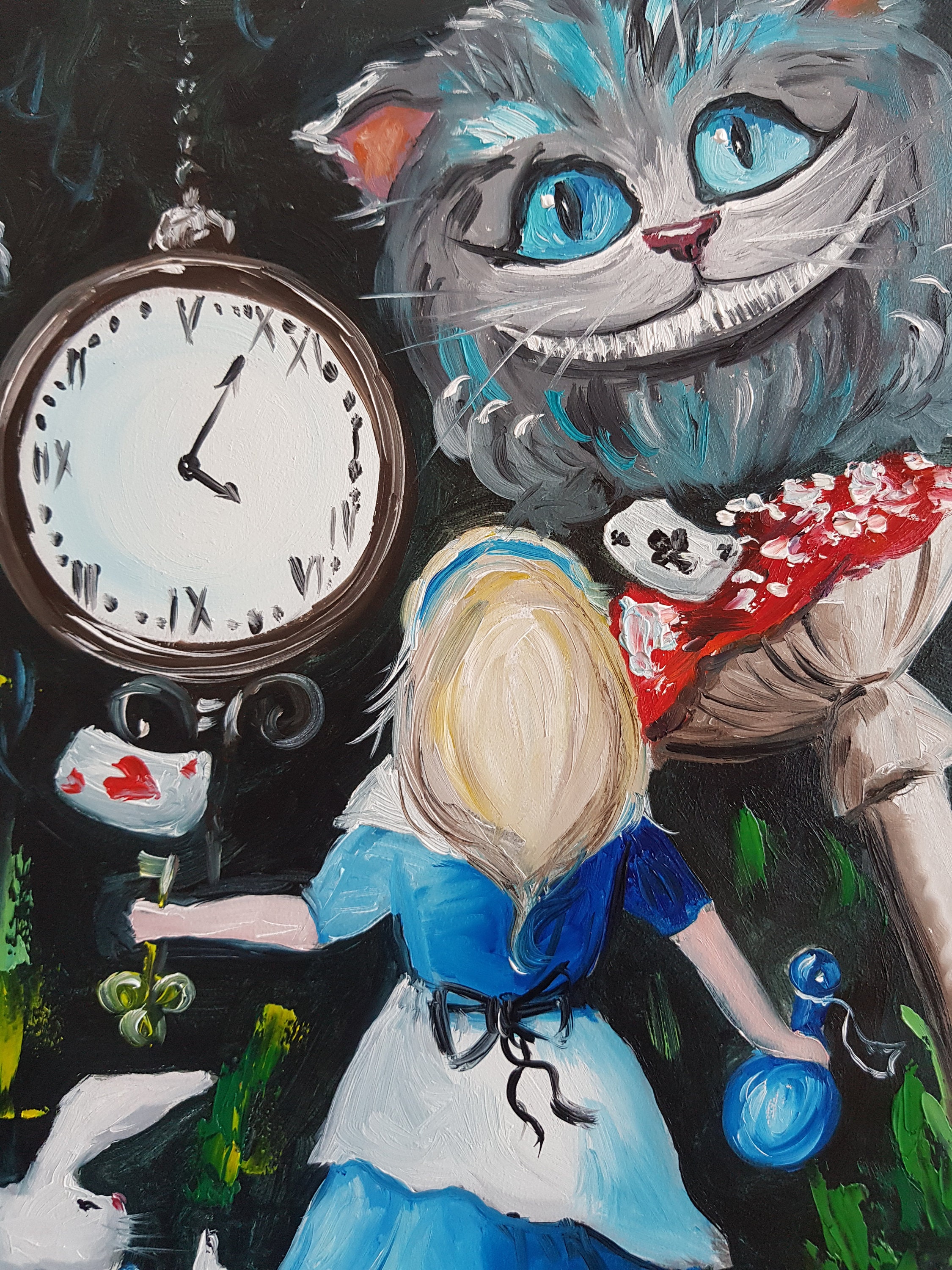 Alice Original Art Alice in Wonderland Original Painting Fly - Etsy