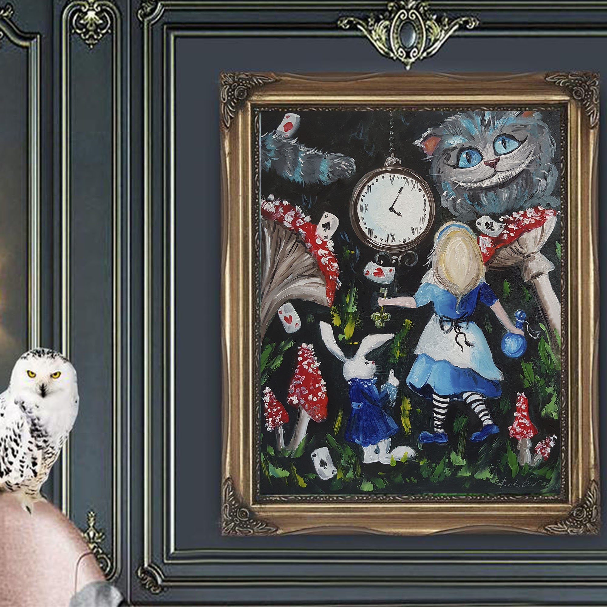 Alice Original Art Alice in Wonderland Original Painting Fly | Etsy