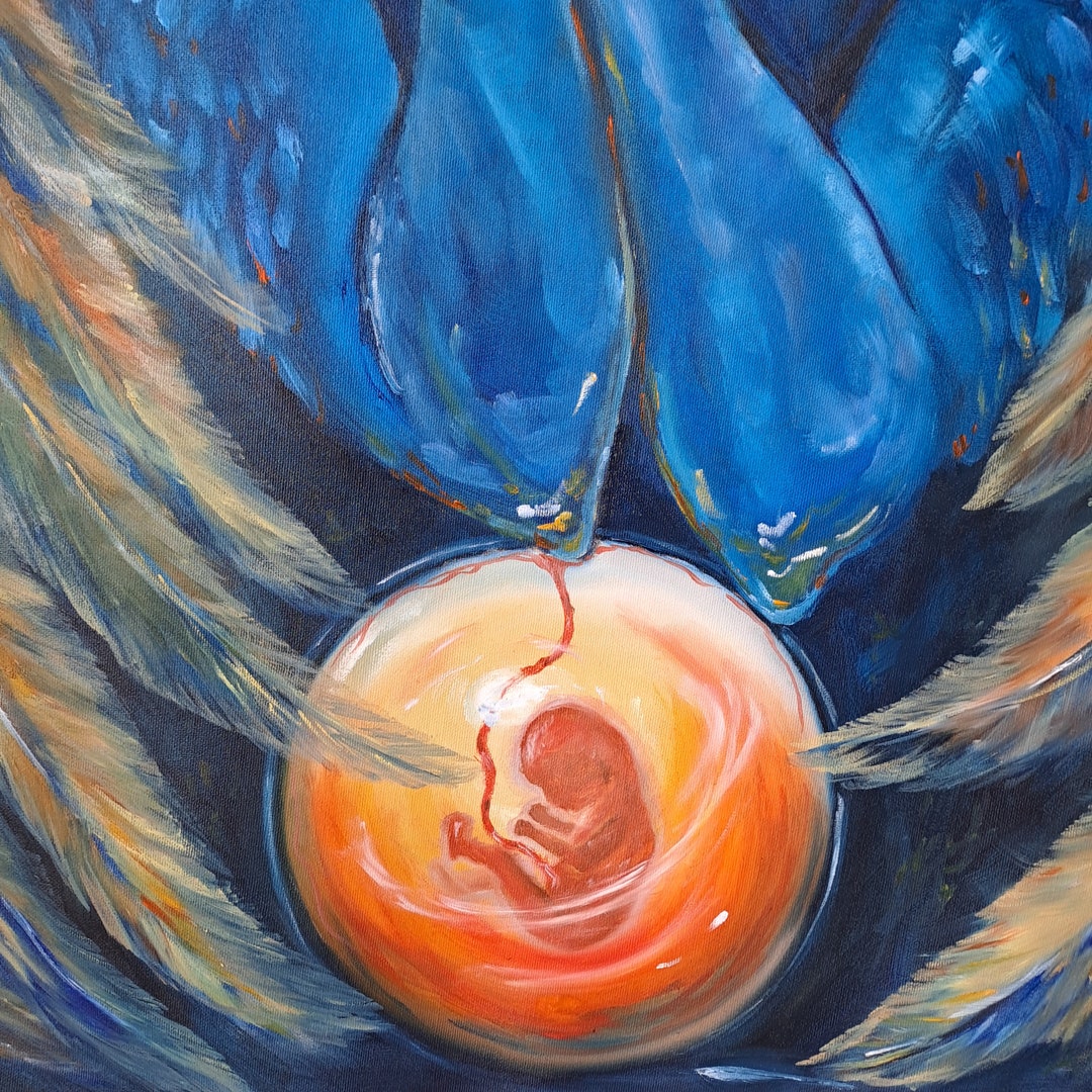 Embryo Oil Painting Angel Painting Original Painting Religious Art ...