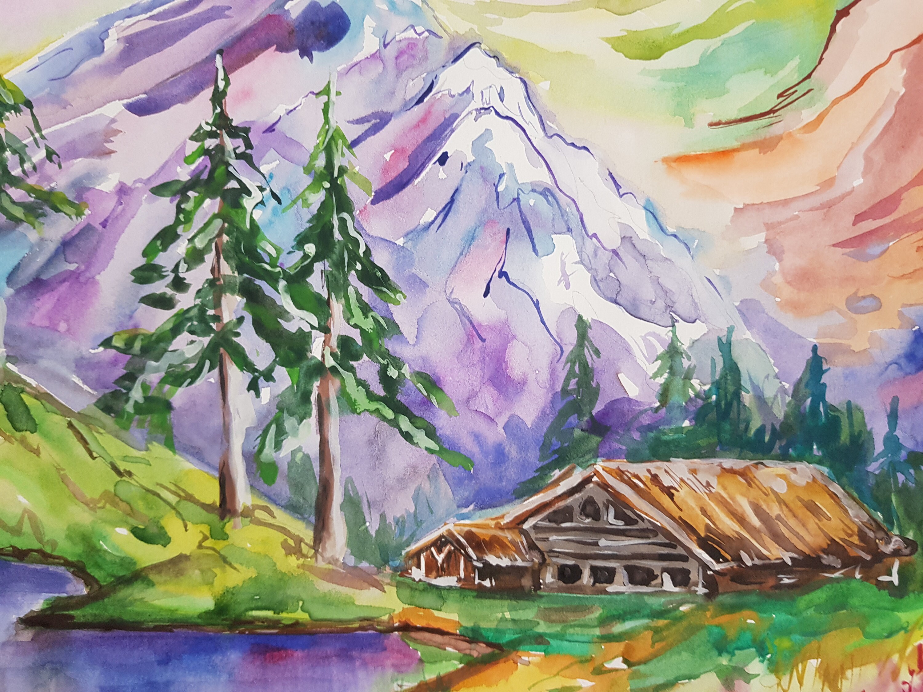 Yellowstone National Park Painting Original Watercolor Art Montana ...