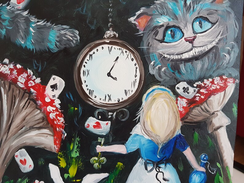 Alice Original Art Alice in Wonderland Original Painting Fly - Etsy