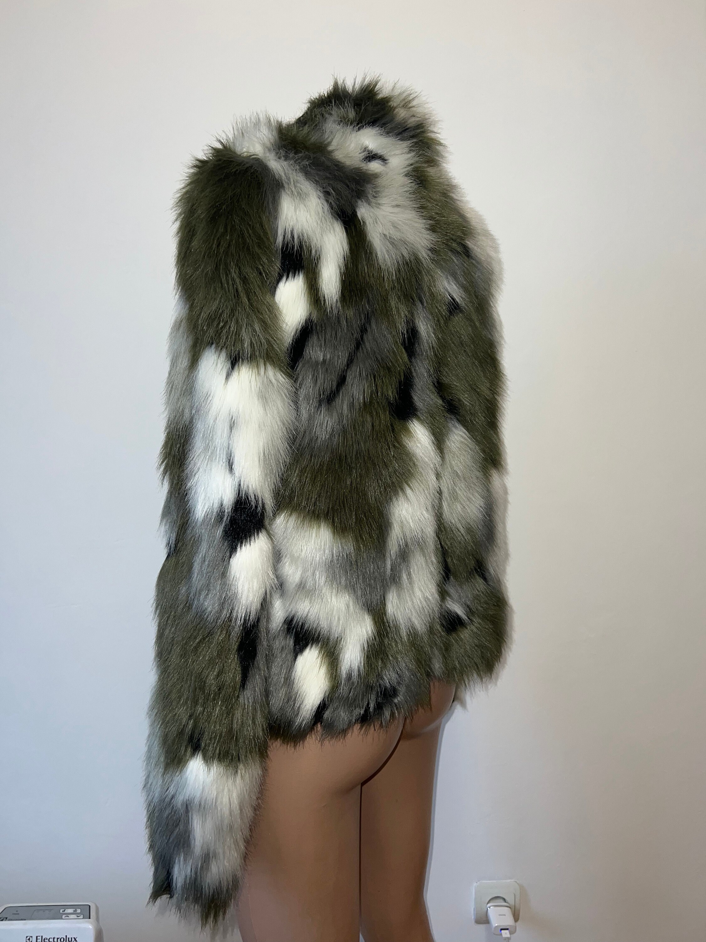 Faux Fur Multicolor Jacket Coat / Y2k Sexy Elf Gothic 00s Princess ...