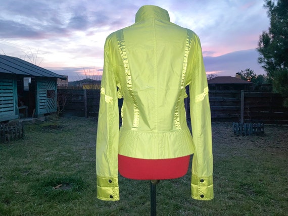 y2k lime green windbreaker zipper jacket / sporty rav… - Gem