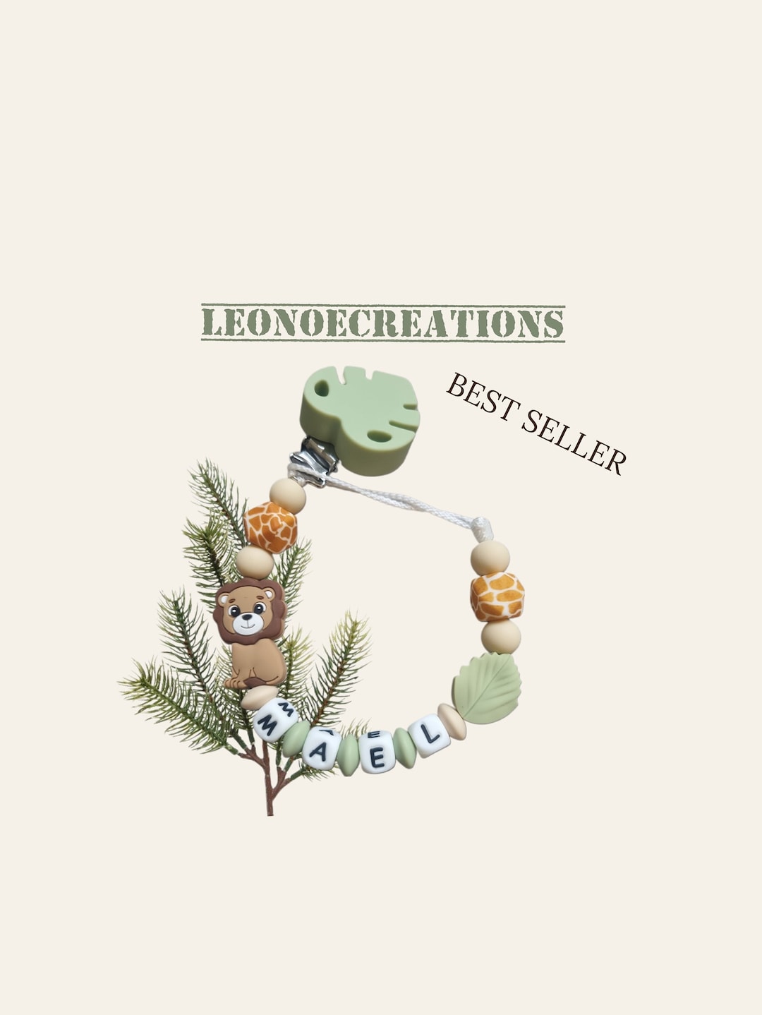 Personalized Lion Pacifier Clip – Jungle Safari Theme – Baby Birth Gift ...