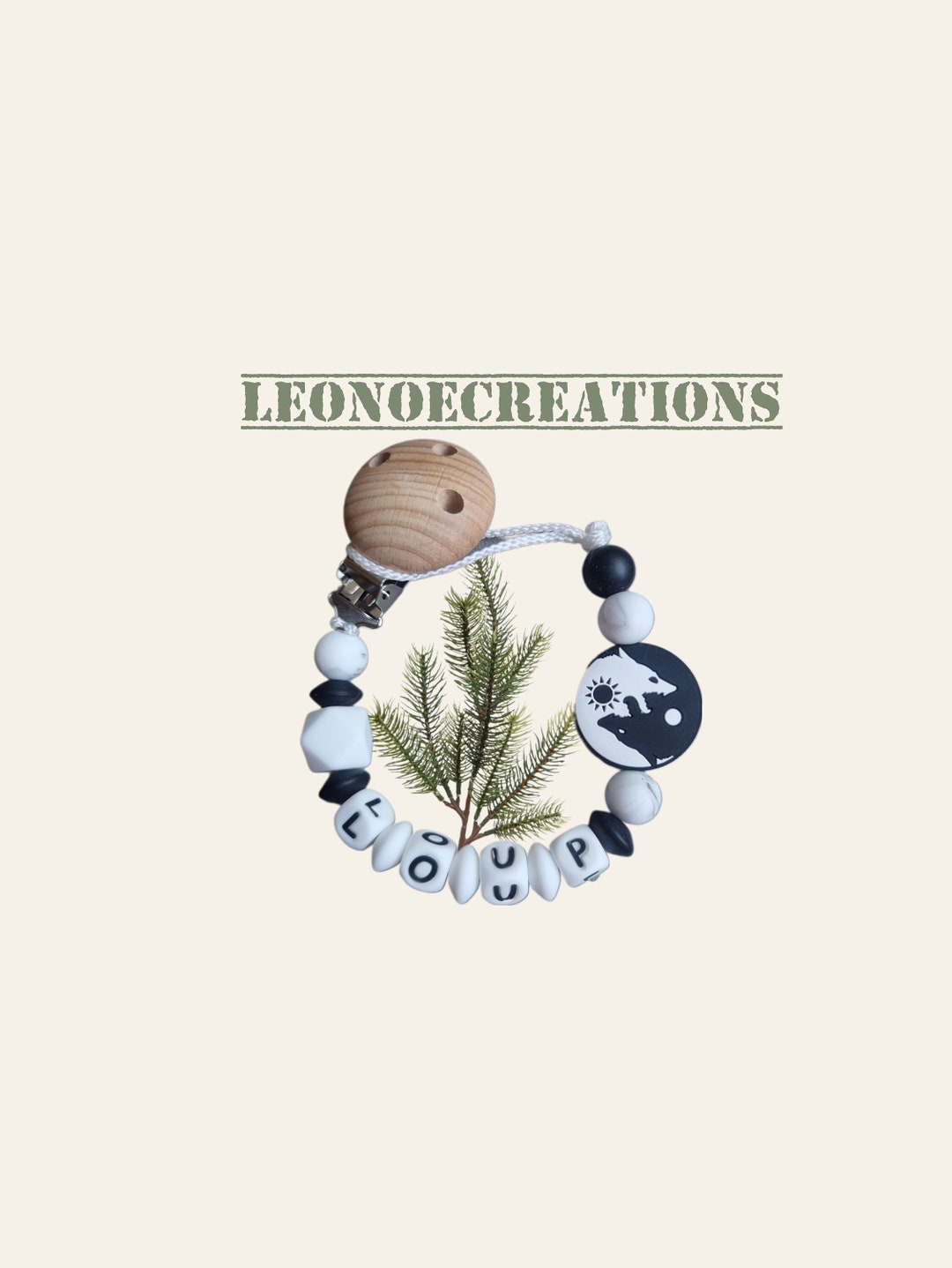 Personalized Wolf Pacifier Clip Animals Birthday - Etsy